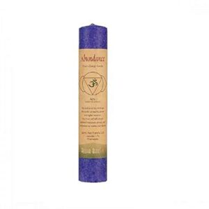 aloha bay chakra pillar abundance candle, indigo