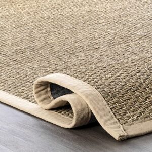 nuLOOM Elijah Natural Seagrass Farmhouse Runner Rug, 2' 6" x 6', Beige