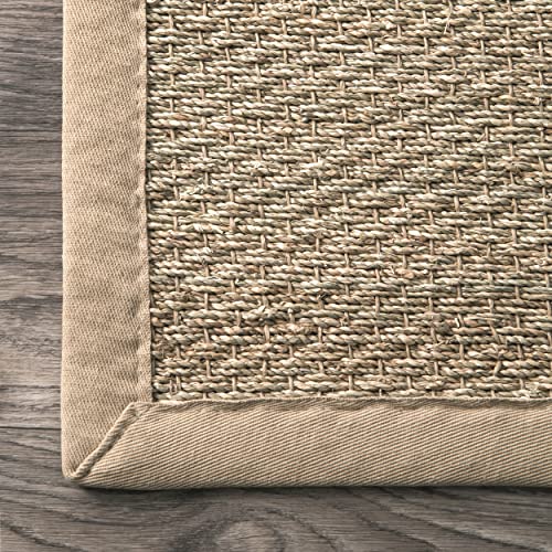 nuLOOM Elijah Natural Seagrass Farmhouse Runner Rug, 2' 6" x 6', Beige