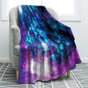 jekeno galaxy blanket soft comfortable purple print throw blanket for sofa chair bed office 50″x60″