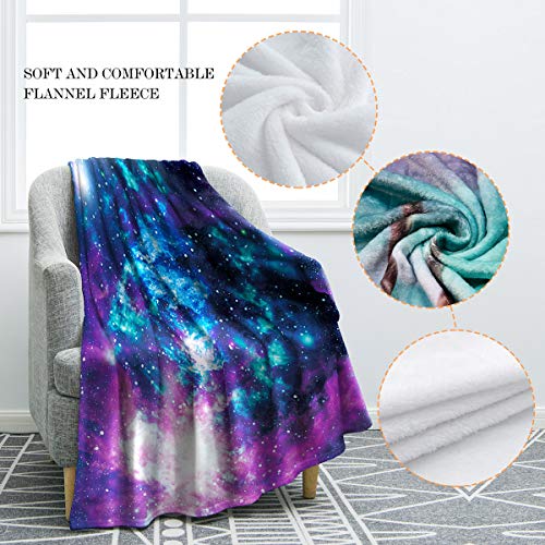 Jekeno Galaxy Blanket Soft Comfortable Purple Print Throw Blanket for Sofa Chair Bed Office 50"x60"