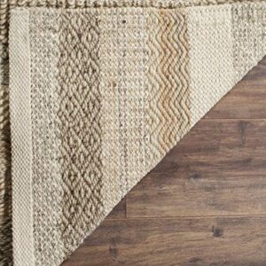 SAFAVIEH Natura Collection 3' x 5' Beige NAT101A Handmade Moroccan Boho Tribal Wool & Cotton Area Rug