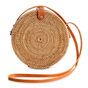 rattan bags for women – handmade wicker woven purse handbag circle boho bag bali