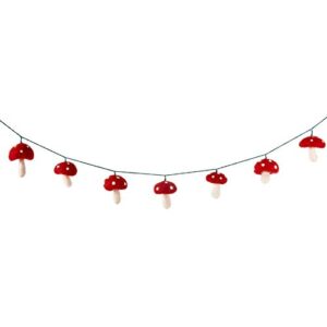 Lakhays Felt Mushroom Garland-Red