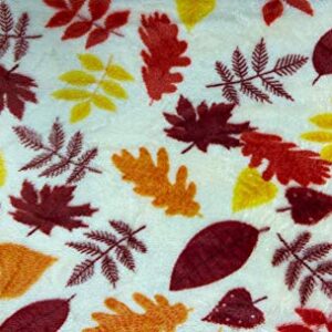 Décor&More Autumn Harvest Fallr Collection Festive and Cuddly Holiday Microplush Throw Blanket (50" x 60") -Autumn Leaves