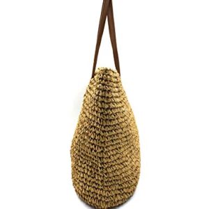 Romfor Women Large Straw Bag Handmade Summer Beach Shoulder Bag