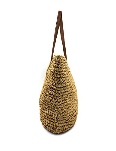 Romfor Women Large Straw Bag Handmade Summer Beach Shoulder Bag