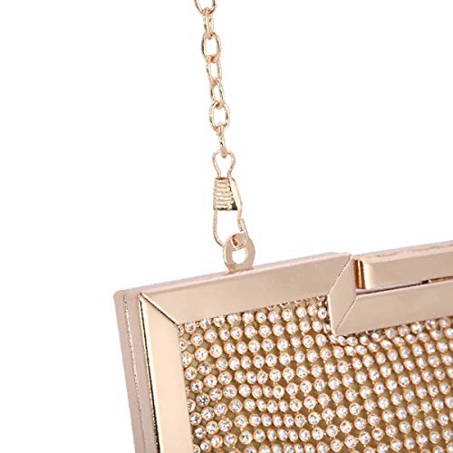 Selighting Women's Rhinestones Crystal Evening Bags Clutches Formal Wedding Clutch Purse Prom Cocktail Party Handbags (One Size, Gold)