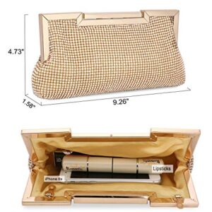 Selighting Women's Rhinestones Crystal Evening Bags Clutches Formal Wedding Clutch Purse Prom Cocktail Party Handbags (One Size, Gold)