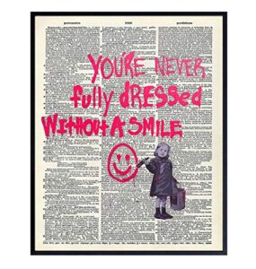 banksy inspirational dictionary art print – motivational vintage upcycled wall art poster- contemporary chic home decor for bedroom, bathroom, office, girls, teens room – gift for women, 8×10 unframed