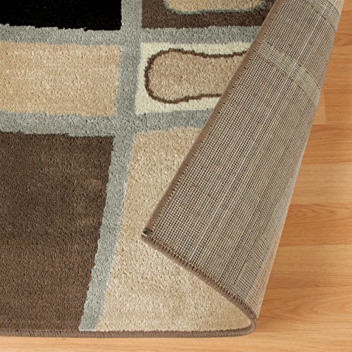 Superior Cobblestone Collection Area Rug, 8mm Pile Height with Jute Backing, Bold Modern Geometric Pattern, Fashionable and Affordable Rugs, 5' x 8' Rug