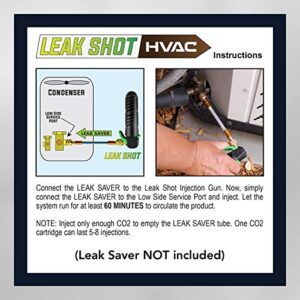 Leak Saver - Leak Shot HVAC - Leak Sealant Injector and Condensate Line Blaster - Non-Contaminating CO2 Cartridges - for A/C and Mini Splits - Systems Up to 5 Tons