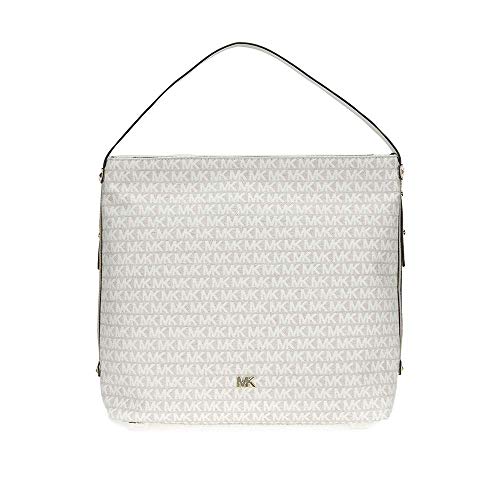 MICHAEL Michael Kors Griffin Large Logo Jacquard Shoulder Bag - Nat/Lt Cream