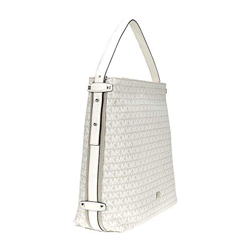 MICHAEL Michael Kors Griffin Large Logo Jacquard Shoulder Bag - Nat/Lt Cream