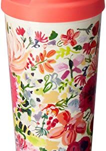 Kate Spade New York 16 Ounce Insulated Travel Mug, Floral Double Wall Thermal Tumbler for Coffee/Tea, Dahlia