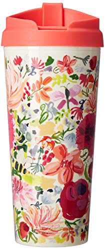 Kate Spade New York 16 Ounce Insulated Travel Mug, Floral Double Wall Thermal Tumbler for Coffee/Tea, Dahlia