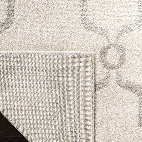 SAFAVIEH Amherst Collection 6' x 9' Ivory / Light Grey AMT414E Trellis Non-Shedding Living Room Bedroom Dining Home Office Area Rug