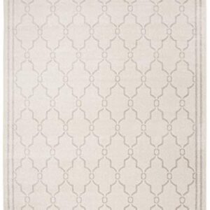 SAFAVIEH Amherst Collection 6' x 9' Ivory / Light Grey AMT414E Trellis Non-Shedding Living Room Bedroom Dining Home Office Area Rug