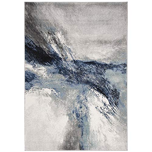 SAFAVIEH Galaxy Collection 5'3" x 7'6" Blue/Grey GAL117M Modern Abstract Non-Shedding Living Room Bedroom Dining Home Office Area Rug