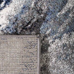 SAFAVIEH Galaxy Collection 5'3" x 7'6" Blue/Grey GAL117M Modern Abstract Non-Shedding Living Room Bedroom Dining Home Office Area Rug