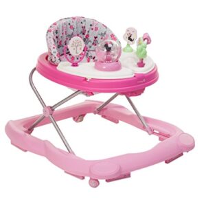 disney baby minnie mouse music and lights baby walker with activity tray (garden delight)