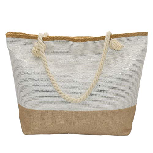 We We Large Straw Beach Bag Tote Duffel Pool Bags Handle Bags with a Pouch for Women