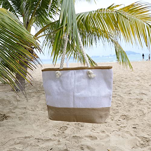 We We Large Straw Beach Bag Tote Duffel Pool Bags Handle Bags with a Pouch for Women