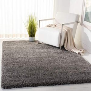 safavieh royal shag collection 4′ x 6′ dark grey ryg115i non-shedding living room bedroom dining room entryway plush 2-inch thick area rug