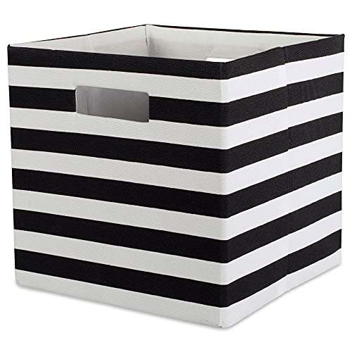 DII Polyester Cube Storage Collection Hard Sided Collapsible, 11x11x11", Black