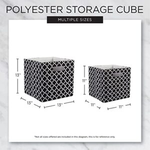 DII Polyester Cube Storage Collection Hard Sided Collapsible, 11x11x11", Black