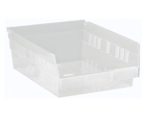 quantum clear view durable high density economy shelf storage bin 11 5/8″ l x 11 1/8″ w x 4″ h