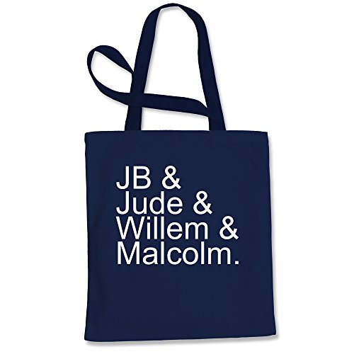 Tote Bag JB, Jude, Willem, Malcolm Navy Blue Shopping Bag