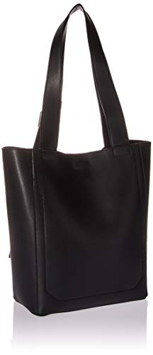 Calvin Klein womens Calvin Klein Karsyn Nappa Leather Stud Belted North/South Tote, black studded, One Size