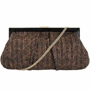 jnb women’s oversize solid straw clutch brown