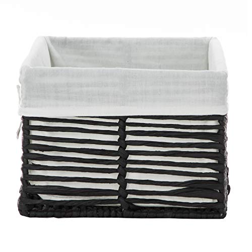 Home Zone Living Nursery Basket, 4-Pack, Black