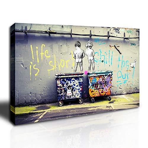 DINGDONG ART - Graffiti Street Art Canvas Graffiti Art Prints on Canvas Stretched Framed Canvas Wall Art Decor for Living Room Home Walls Ready to Hang