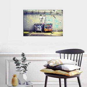 DINGDONG ART - Graffiti Street Art Canvas Graffiti Art Prints on Canvas Stretched Framed Canvas Wall Art Decor for Living Room Home Walls Ready to Hang