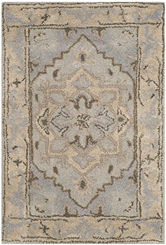 SAFAVIEH Heritage Collection 2' x 3' Beige/Grey HG866A Handmade Traditional Oriental Premium Wool Accent Rug