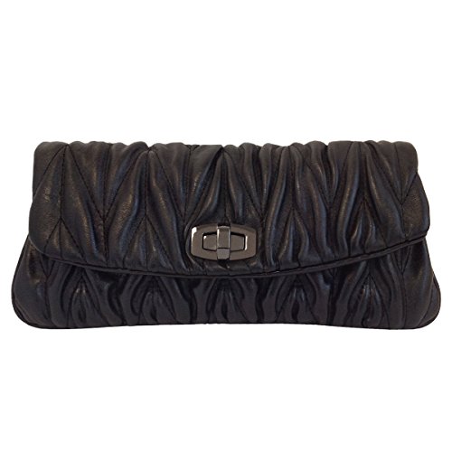 JNB Wrinkled PU Clutch bag, Black