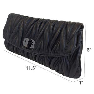 JNB Wrinkled PU Clutch bag, Black