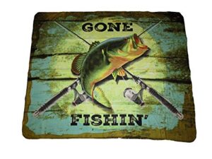 aes gone fishin fishing bass fish 50×60 polar fleece blanket throw