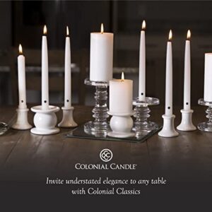 Colonial Candle Unscented Taper Candle, Classic Collection, Ivory, 10 In, Pack of 12 - Up to 8 Hours Burn