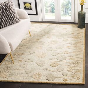 martha stewart by safavieh collection 2’6″ x 4’3″ nutshell/brown msr3627c handmade poppy glossary wool & viscose accent rug