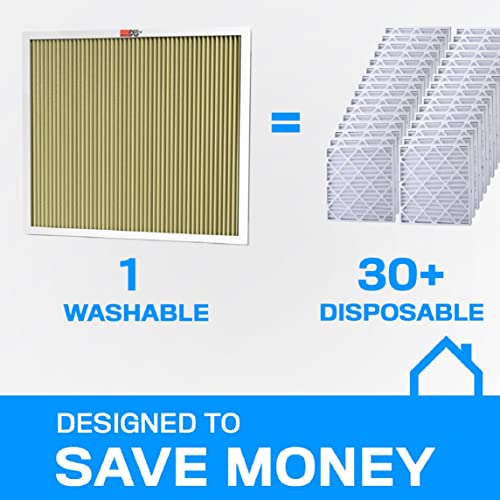 K&N 14x20x1 HVAC Furnace Air Filter, Lasts a Lifetime, Washable, Merv 11, the Last HVAC Filter You Will Ever Buy, Breathe Safely at Home or in the Office , HVC-11420, 1 Count (Pack of 1)