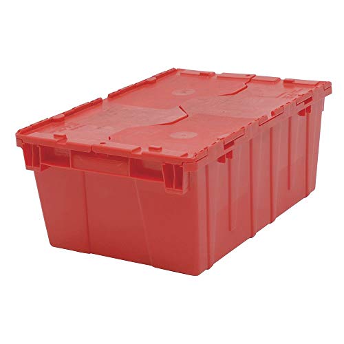 Storage Totes with Hinged Lids Red 22 x 15 x 10