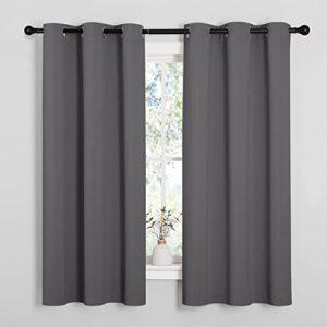 nicetown thermal insulated grommet blackout curtains for bedroom (2 panels, w42 x l63 -inch, grey)