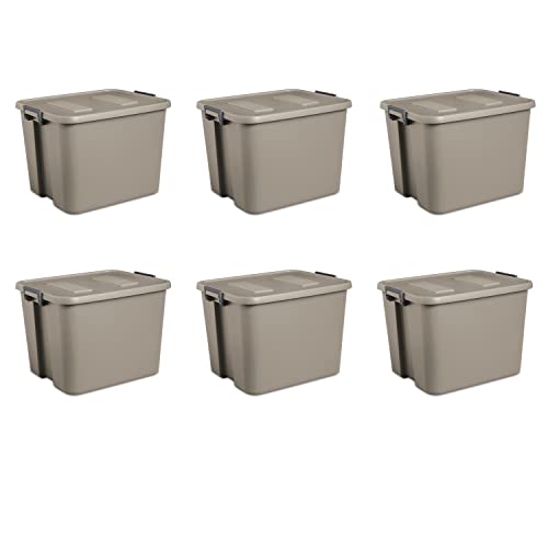 Sterilite 20 Gal. Latch Totes, 6 Pack, Hazelwood, 6