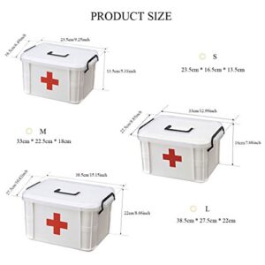 Levoberg Medicine Box Storage Box Organizer 2 Layers with Compartments Family Emergency Kit Storage Case 9.25"x6.49"x5.31"