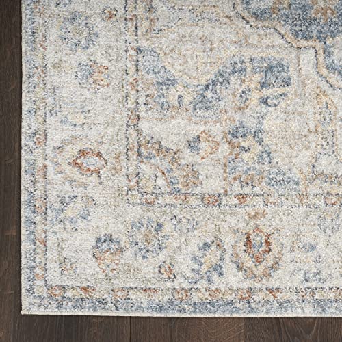 Nourison Astra Machine Washable Persian Denim Multi 7'10" x 10' Area -Rug, Easy -Cleaning, Non Shedding, Bed Room, Living Room, Dining Room, Kitchen (8x10)