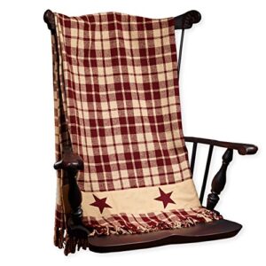 burgundy farmhouse star throw